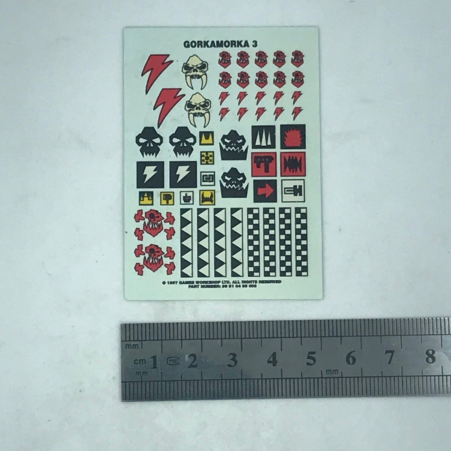 Classic Space Ork Gorkamorka 3 Transfer Sheet - Warhammer 40K T178