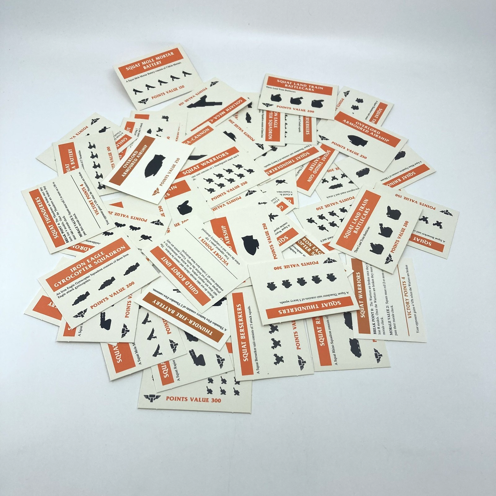 Squat Data Cards Lot - Epic Warhammer 40k Games Workshop C7668