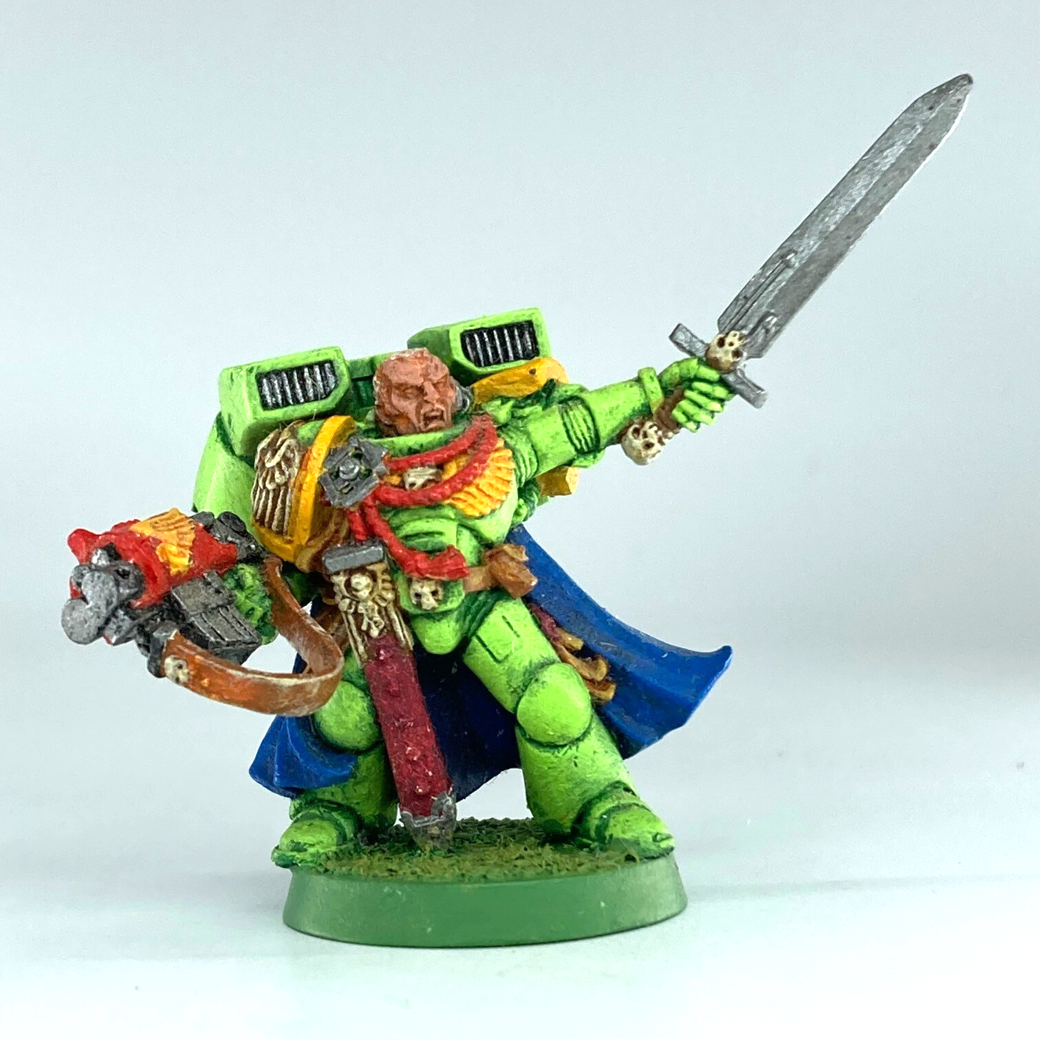 Space Marine Jump Pack Captain - 2nd Ed Painted Warhammer 40K Part Met
