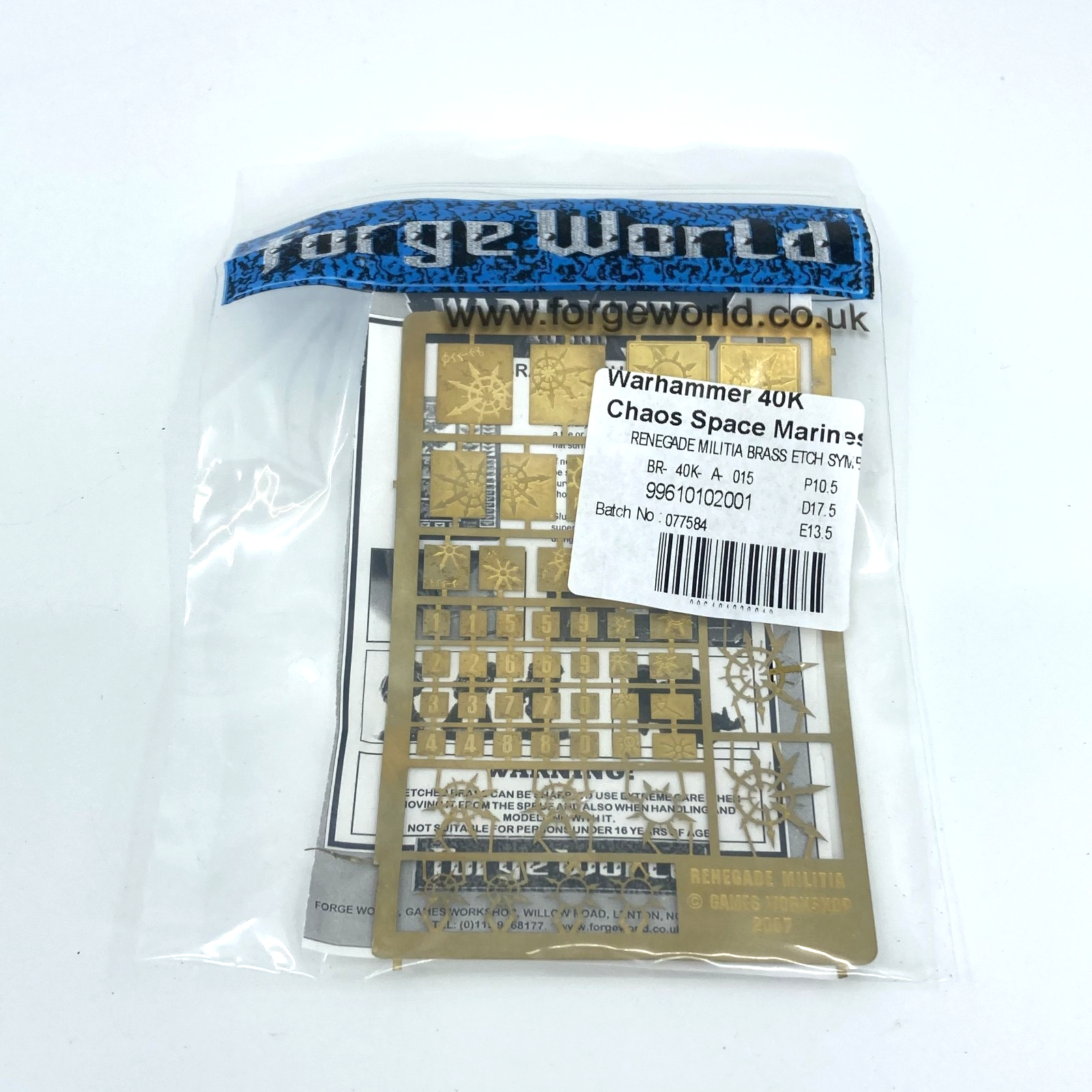 Renegade Militia Brass Etch - Chaos Space Marines - Warhammer 40K Meta