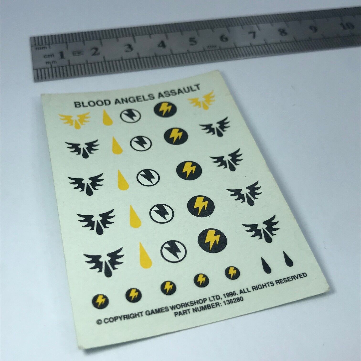 Blood Angels Assault Squad Space Marines Transfer Sheet - Warhammer 40