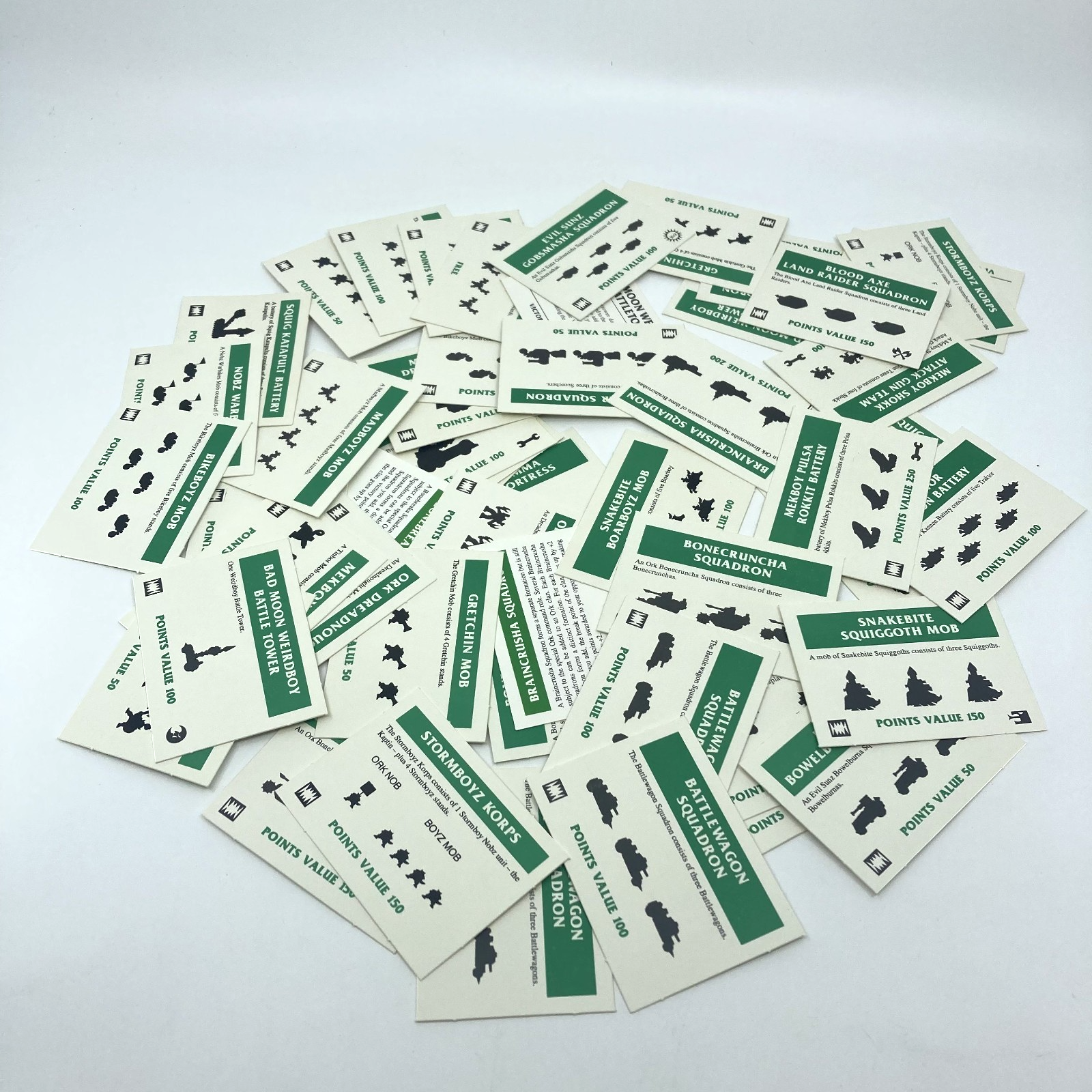 Ork Data Cards Lot - Epic Warhammer 40k Games Workshop C7655